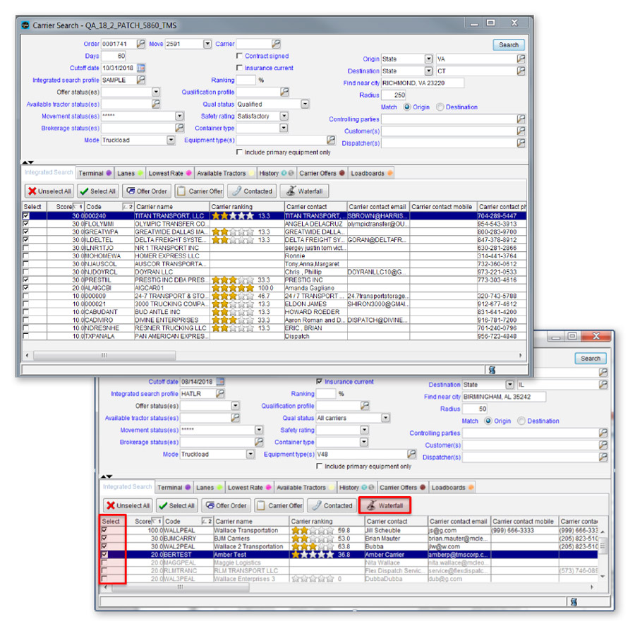 Waterfall Tendering | McLeod Software